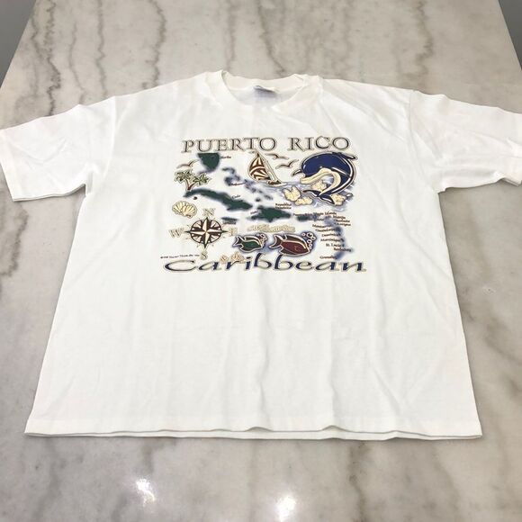 Hanes | Tops | Vintage 998 Puertorico Caribbean Puff Print Graphictee ...
